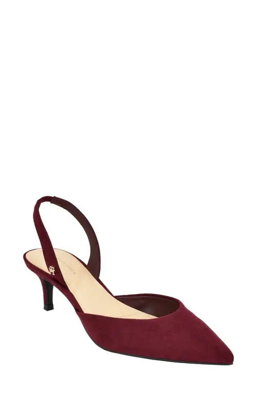 Tommy Hilfiger Na Slingback Pointed Toe Kitten Heel Pump - Deep Bordeaux