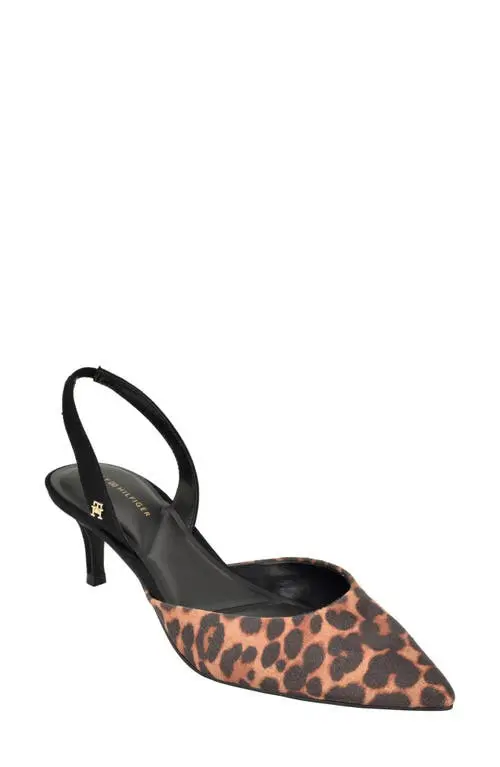 Tommy Hilfiger Na Slingback Pointed Toe Kitten Heel Pump - Tan