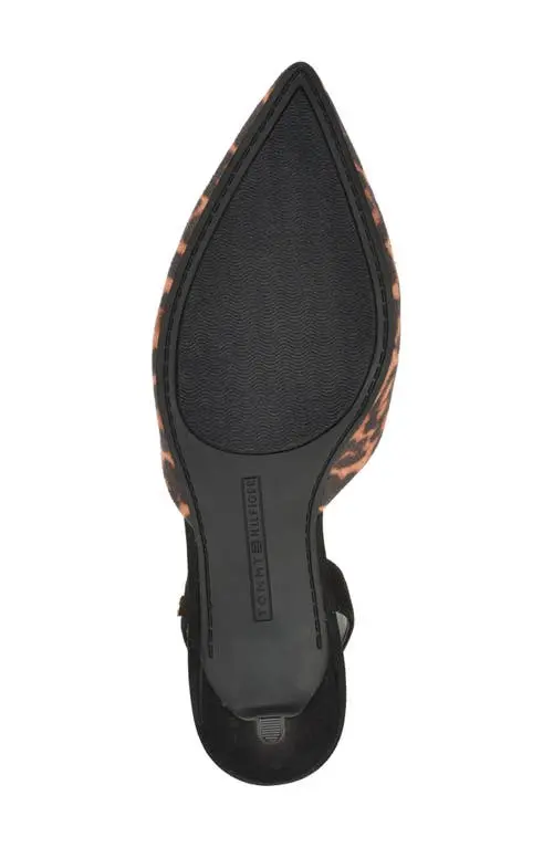 Tommy Hilfiger Pointed Toe Slingback Kitten Heel Pumps - Tan