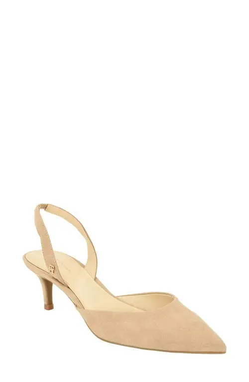 Tommy Hilfiger Pointed Toe Slingback Kitten Heel Pumps - Taupe