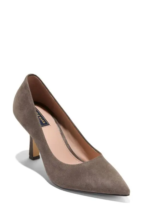 Cole Haan Hansell Pointed Toe Pump - Deep Olive Suede