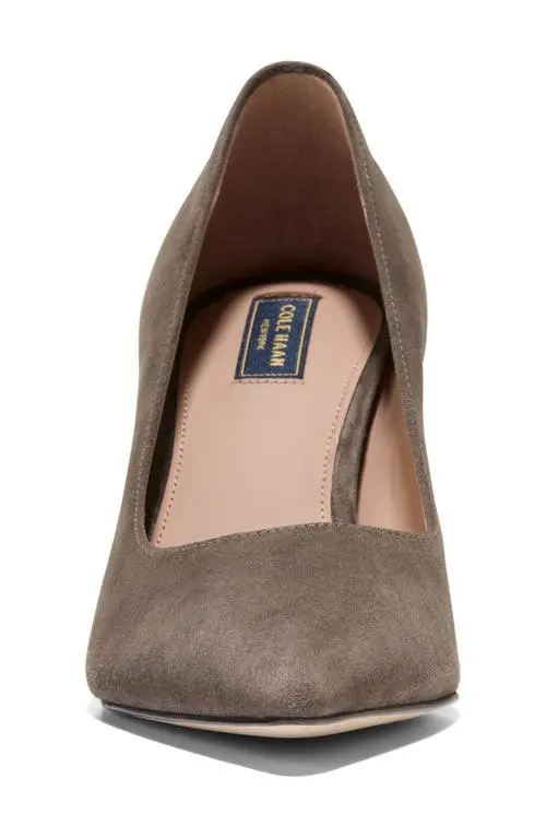 Cole Haan Hansell Pointed Toe Pump - Deep Olive Suede