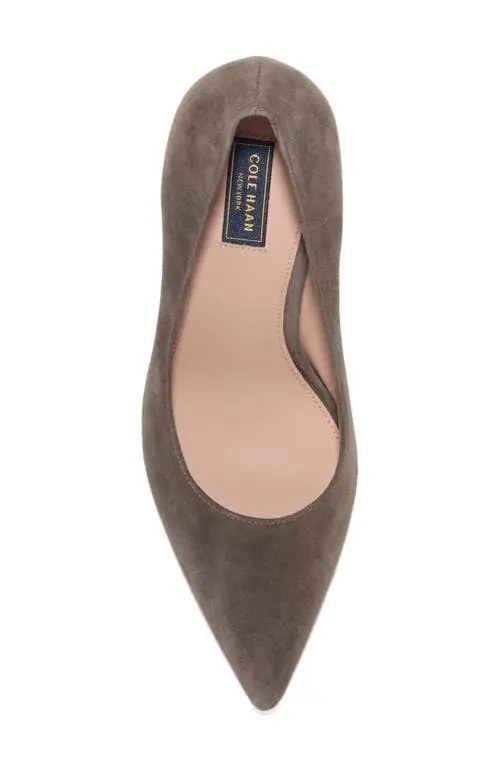 Cole Haan Hansell Pointed Toe Pump - Deep Olive Suede