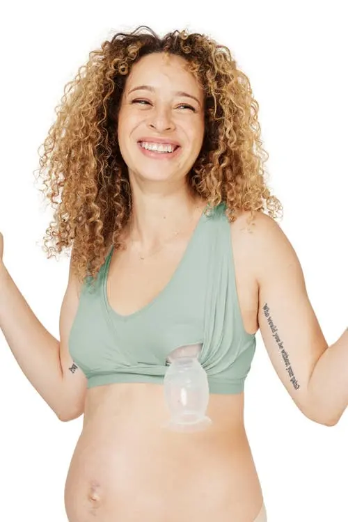 CAKE MATERNITY Lotus Hands-free Nursing & Pumping Bra - Sage (b-e Cups)