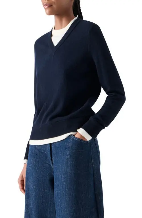 Akris Layered Look Virgin Wool & Cashmere Sweater