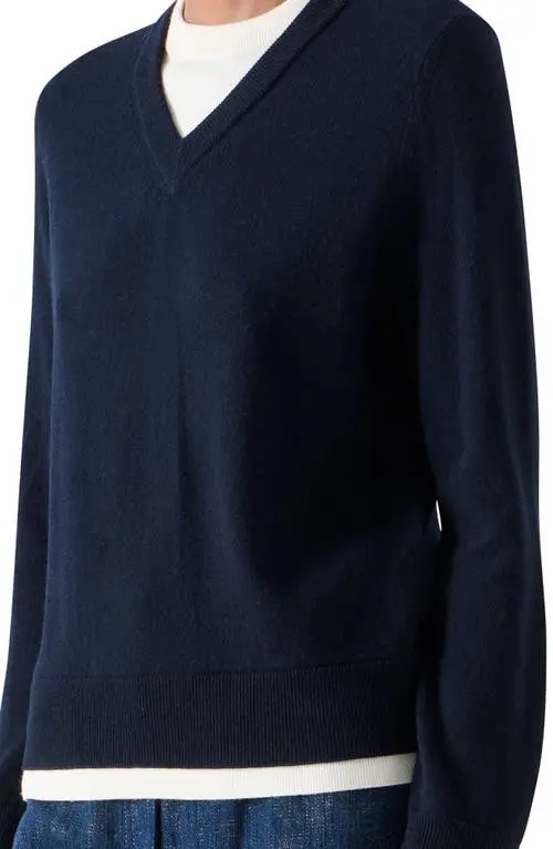 Akris Layered Look Virgin Wool & Cashmere Sweater