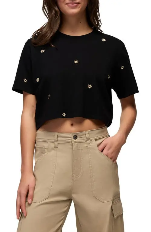 Prana Embroidered Cropped Top - Black