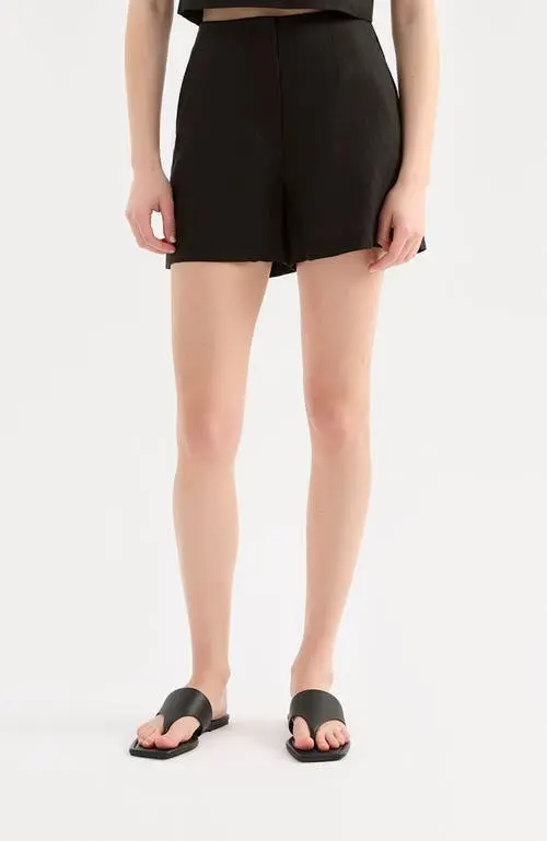 Nude Lucy Marli Linen Short - Black