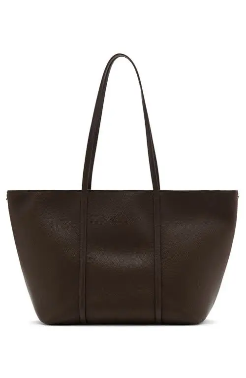 Mango Faux Leather Shopper Bag - Chocolate