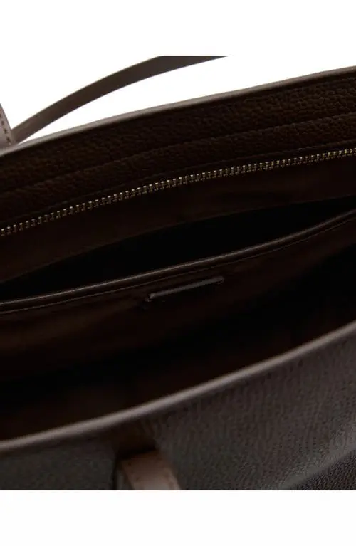 Mango Faux Leather Shopper Bag - Chocolate