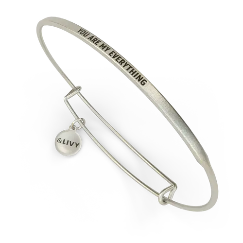 &LIVY Posy Bangle Bracelet Born For Greatness - Silver