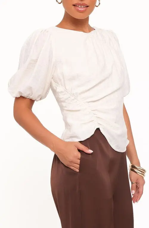 PETAL & PUP Laurel Puff Sleeve Ruched Top