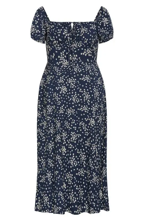 City Chic Abbigail Floral Print Short Sleeve Midi Dress - Charming Ditsy