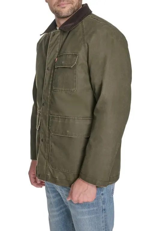 LEVI'S Barn Jacket With Corduroy Collar - Olive