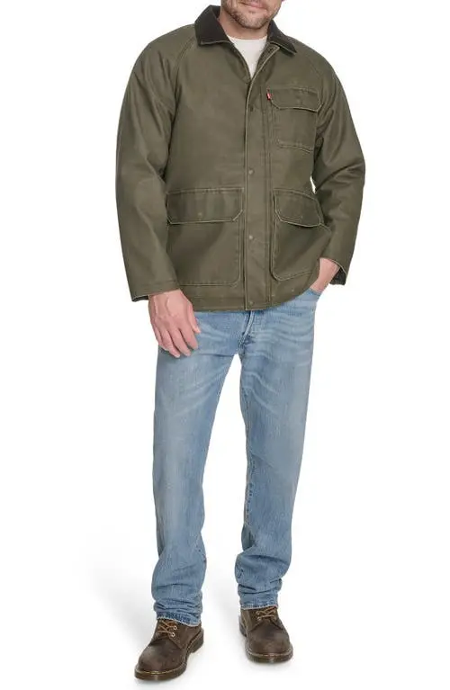 LEVI'S Barn Jacket With Corduroy Collar - Olive