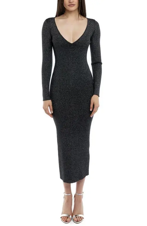 LBLC THE LABEL Felicity Deep V Rib Maxi Dress