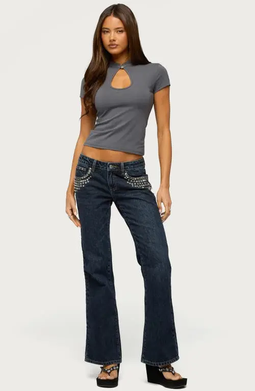 EDIKTED Magnus High Neck Keyhole Top