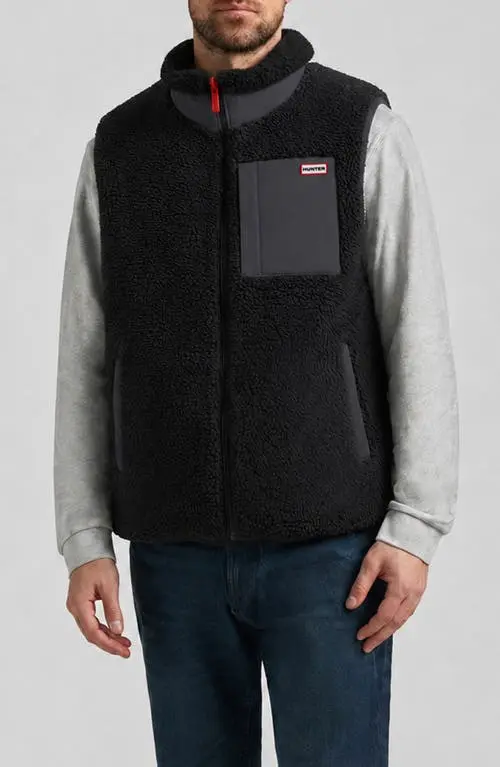 Hunter Noah Faux Shearling Vest - Black