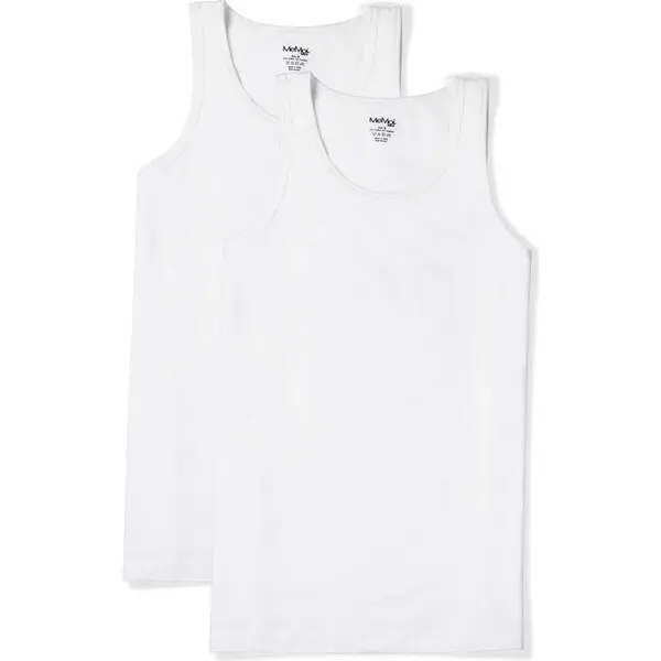 MEMOI 2-pack Cool Stretch Cotton Tanks - White