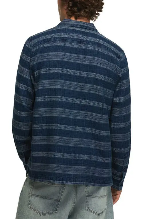 Lucky Brand Stripe Long Sleeve Camp Shirt