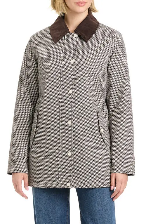 Vince Camuto Water Resistant Barn Jacket - Multi Mini Houndstooth