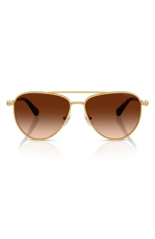 SWAROVSKI 59mm Gradient Pilot Sunglasses - Gold/gradient Brown