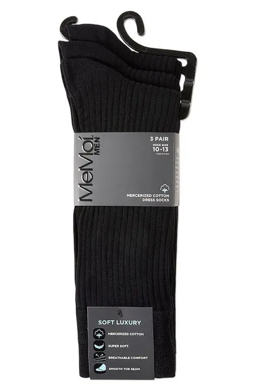 MEMOI 3-pack Mercerized Cotton Blend Dress Socks