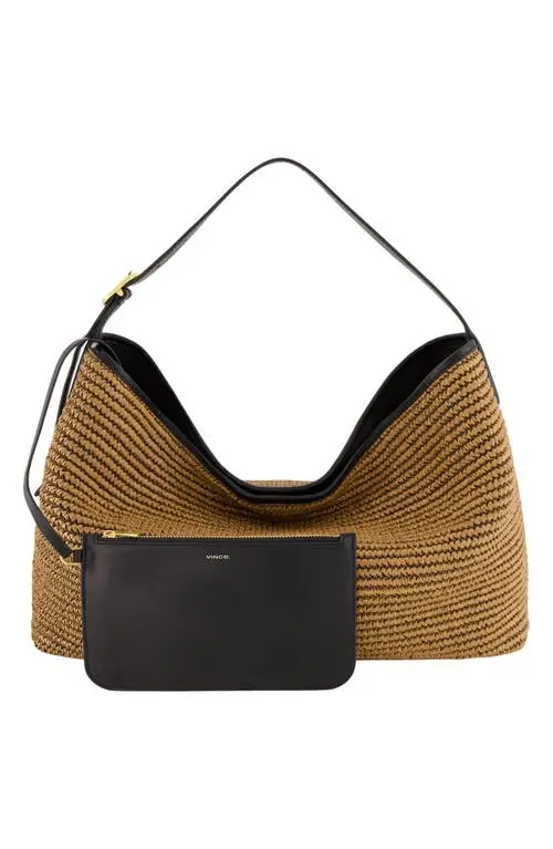 Vince Medium Vivian Raffia Hobo Bag
