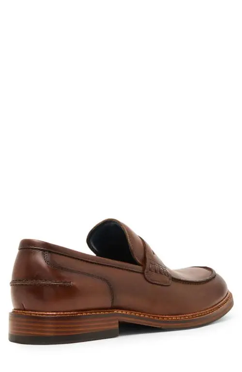 Steve Madden Eastin Leather Penny Loafer - Cognac