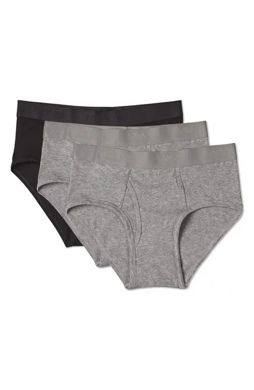 MEMOI Assorted 3-pack Cool Stretch Cotton Briefs - Black-gray-gray