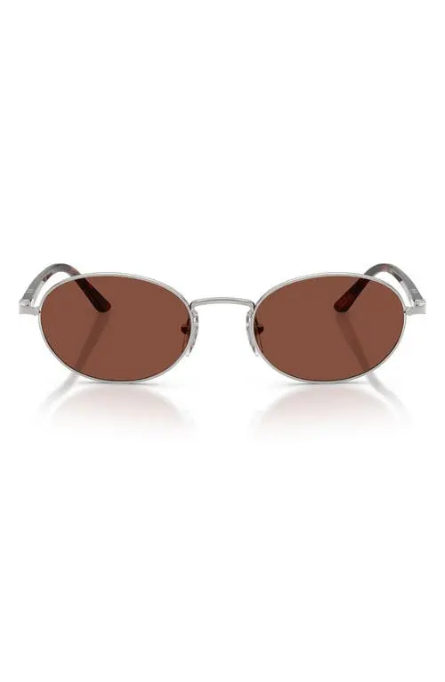 Persol Ida 55mm Oval Sunglasses - Silver/red
