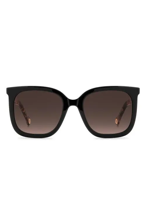 Carolina Herrera 55mm Gradient Square Sunglasses - Black/brown