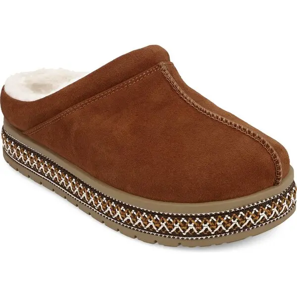 Mia Villas Faux Shearling Clog - Cognac