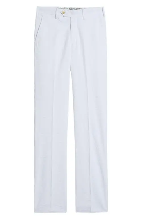 Berle Flat Front Stripe Cotton Seersucker Pants