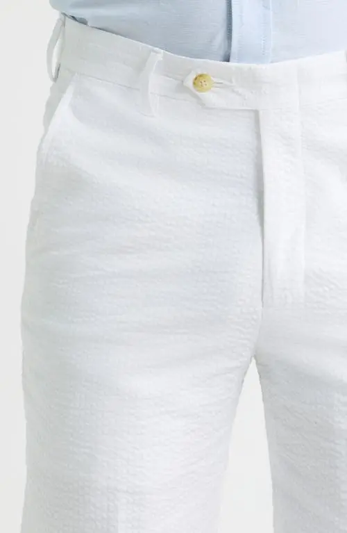 Berle Flat Front Stripe Cotton Seersucker Pants