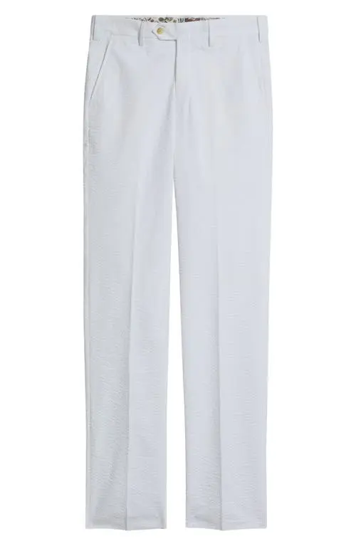 Berle Flat Front Stripe Cotton Seersucker Pants