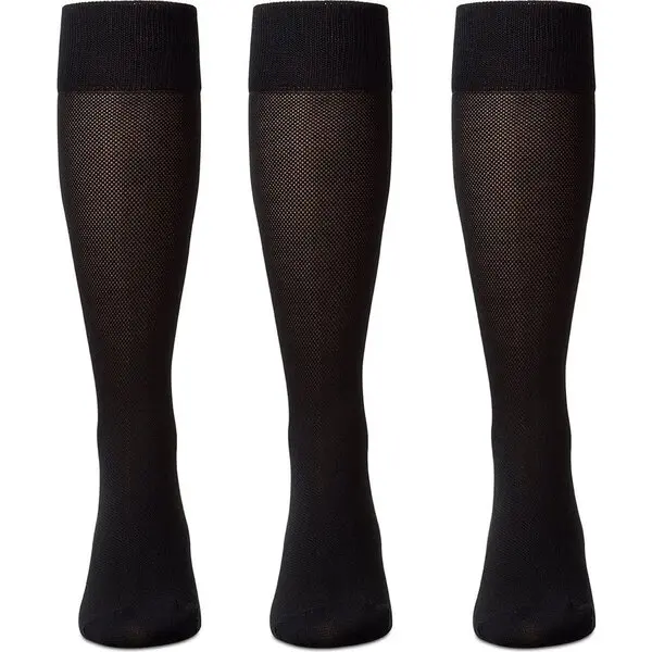 MEMOI 3-pack Mercerized Cotton Blend Piqué Dress Socks