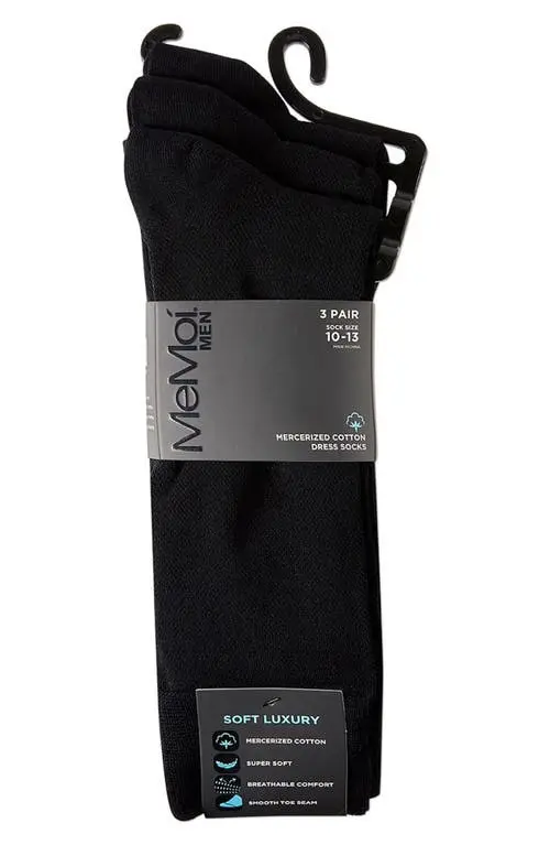 MEMOI 3-pack Mercerized Cotton Blend Piqué Dress Socks