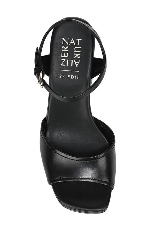 27 EDIT NATURALIZER Paige Ankle Strap Platform Sandal - Black Leather