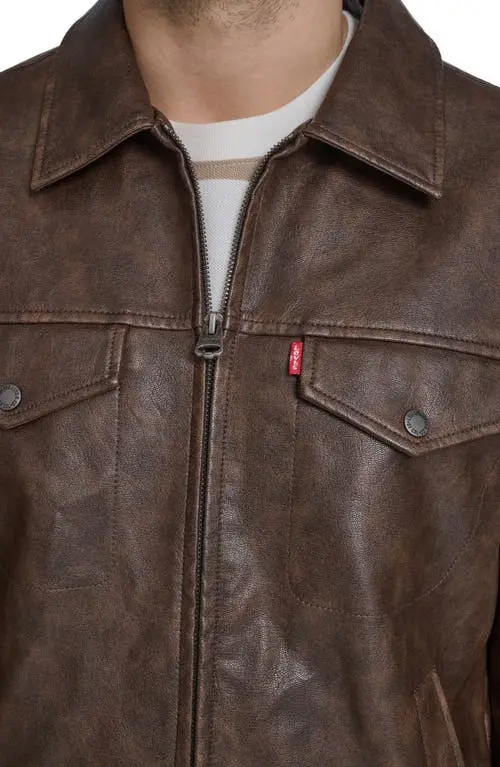 LEVI'S Faux Leather Trucker Jacket