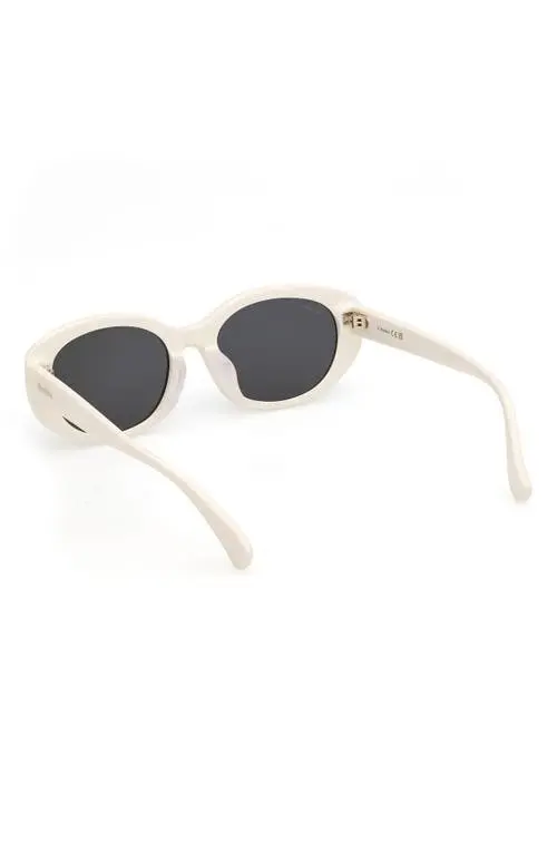 Max Mara 54mm Oval Sunglasses - Ivory/smoke