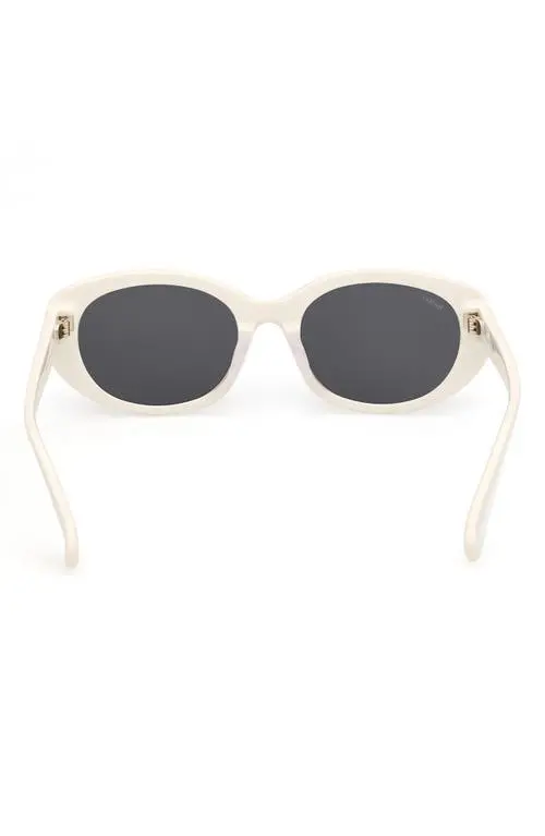 Max Mara 54mm Oval Sunglasses - Ivory/smoke