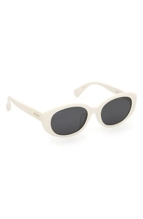 Max Mara 54mm Oval Sunglasses - Ivory/smoke