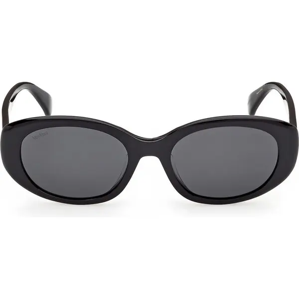 Max Mara 54mm Oval Sunglasses - Shiny Black/smoke