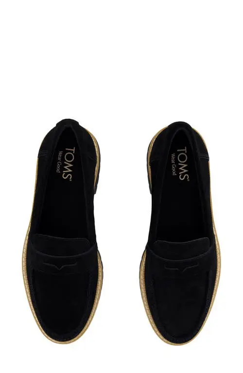 Toms Cara Platform Penny Loafer - Black
