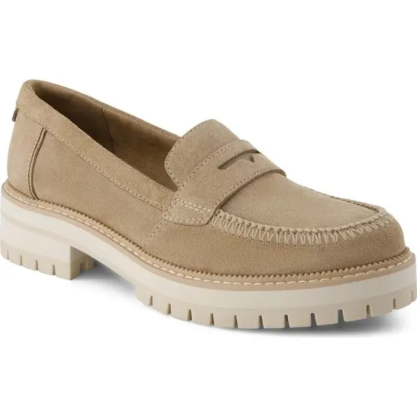 Toms Cara Platform Penny Loafer - Medium Beige