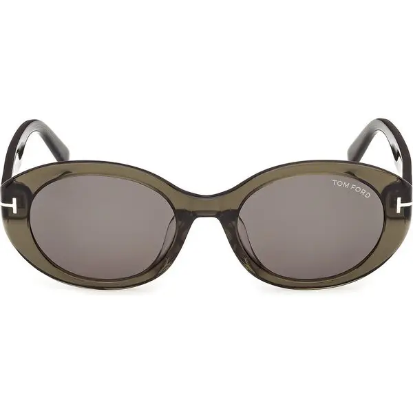 TOM FORD 54mm Oval Sunglasses - Transparent Green
