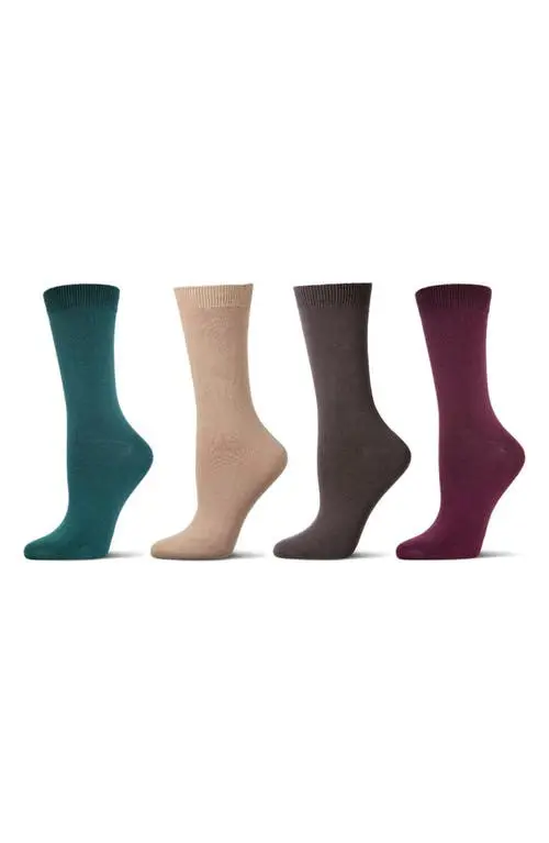 MEMOI Assorted Pack Of Four Crew Socks