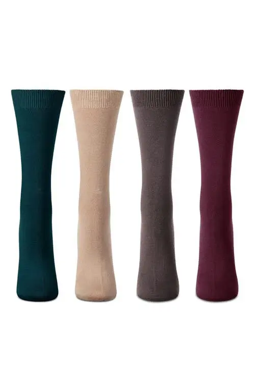MEMOI Assorted Pack Of Four Crew Socks