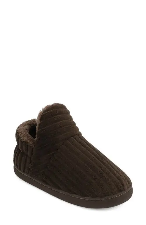 Mia Plushy Slipper Bootie - Chocolate